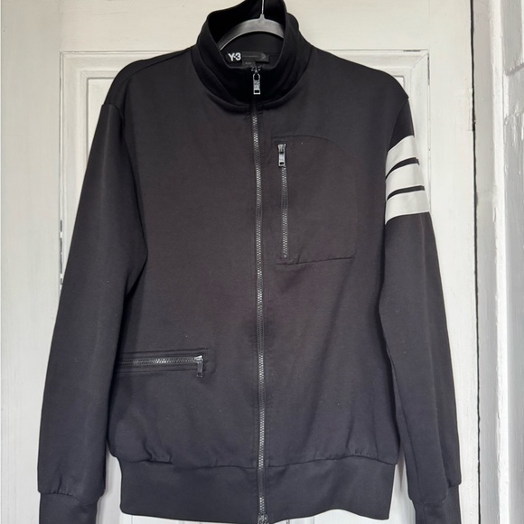 Y-3 | Sweaters | Y3 Black Track Jacket With White Stripes | Poshmark